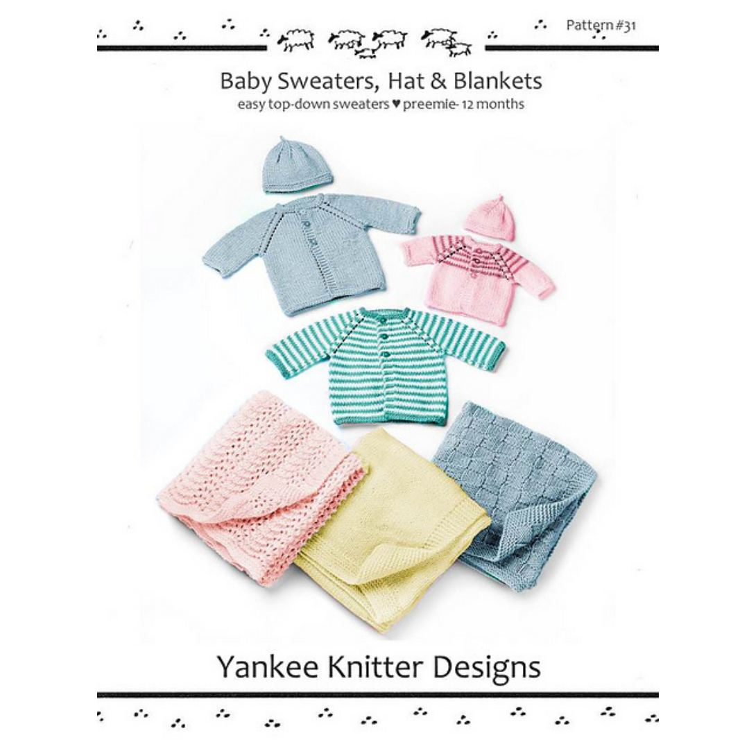 Yankee Knitter Baby Sweater, Hat & Blanket Pattern #31 – Mother of Purl ...
